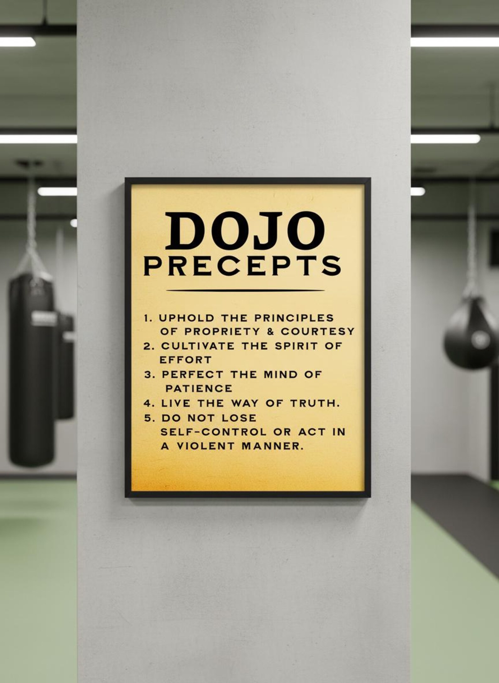 Personalized Dojo Precepts Poster, Custom Martial Arts School Rules ...