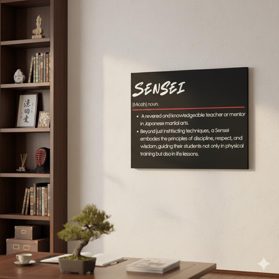 Personalized Sensei Definition Wall Art, Custom Karate Instructor Gift ...