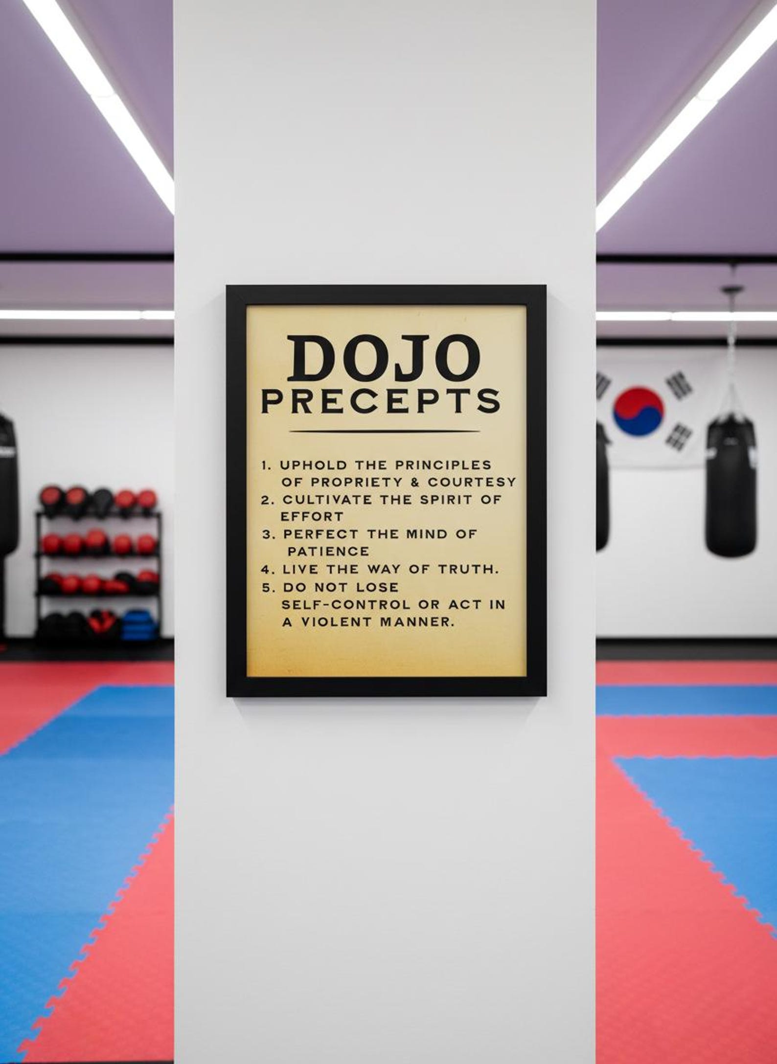 Personalized Dojo Precepts Poster, Custom Martial Arts School Rules ...