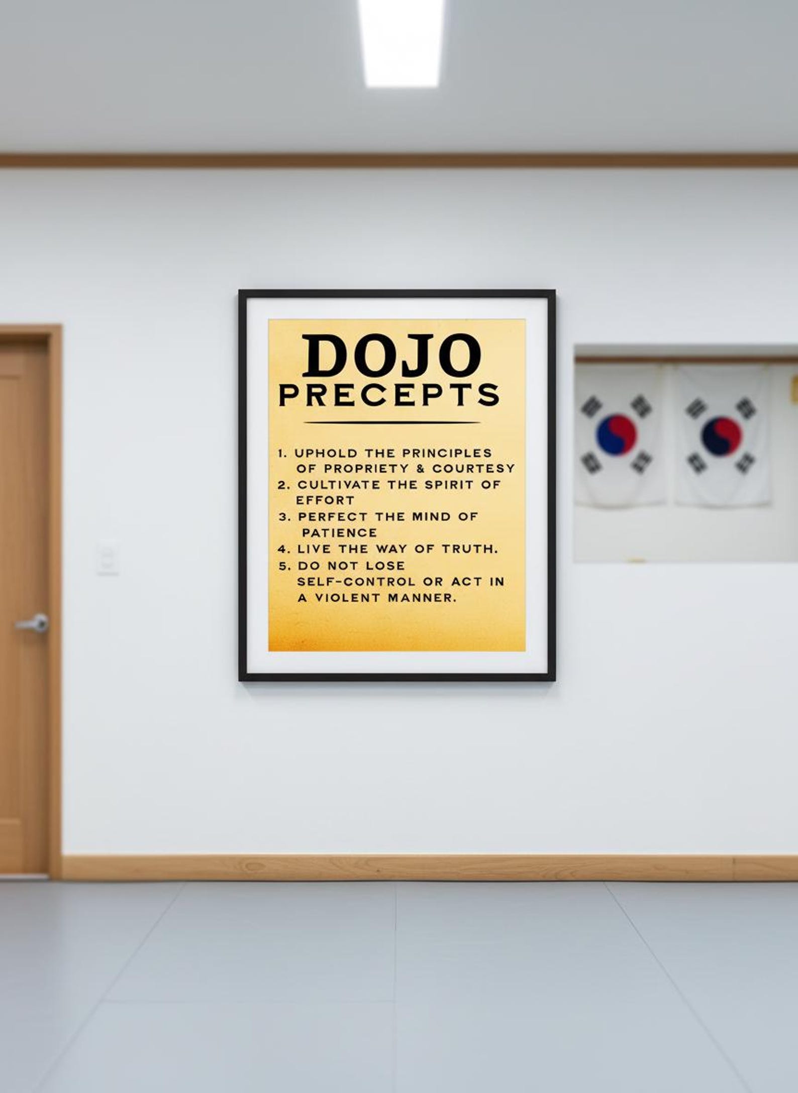 Personalized Dojo Precepts Poster, Custom Martial Arts School Rules ...