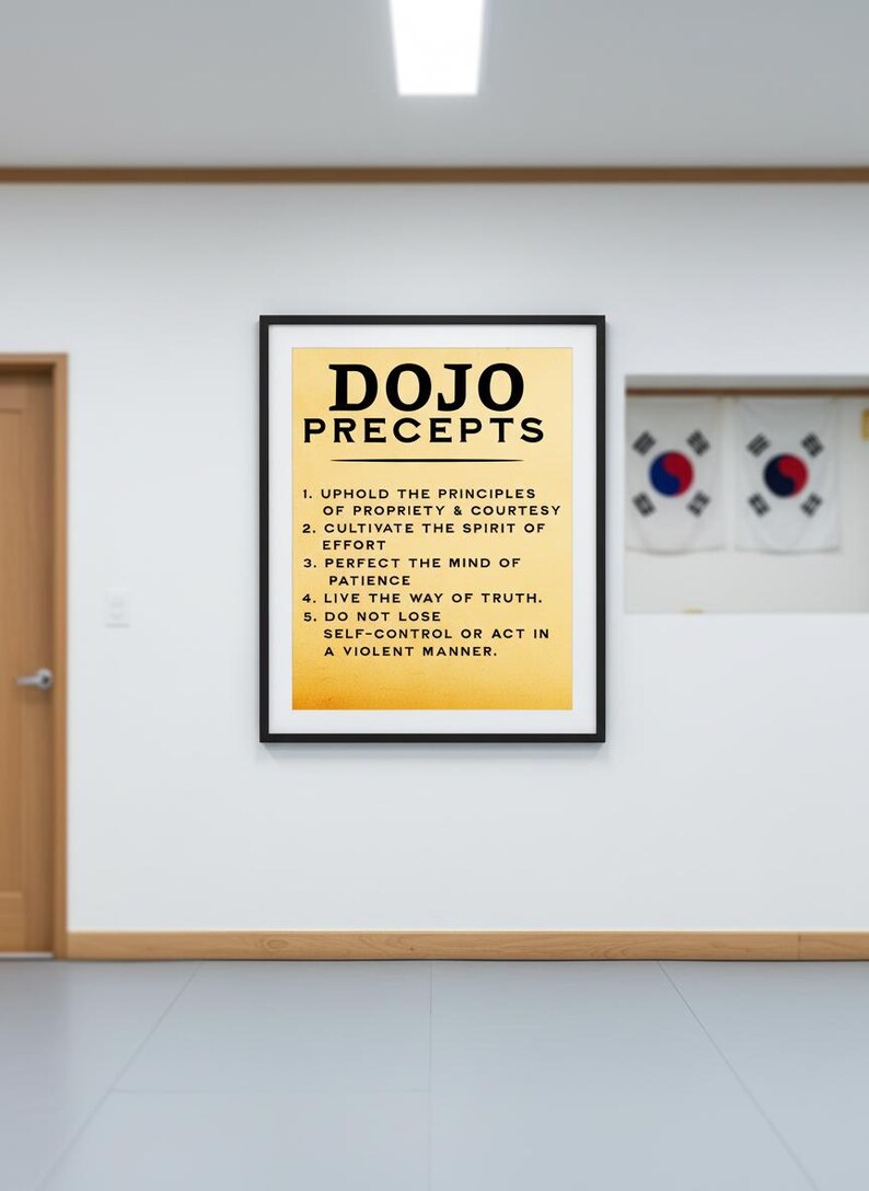 Personalized Dojo Precepts Poster, Custom Martial Arts School Rules ...