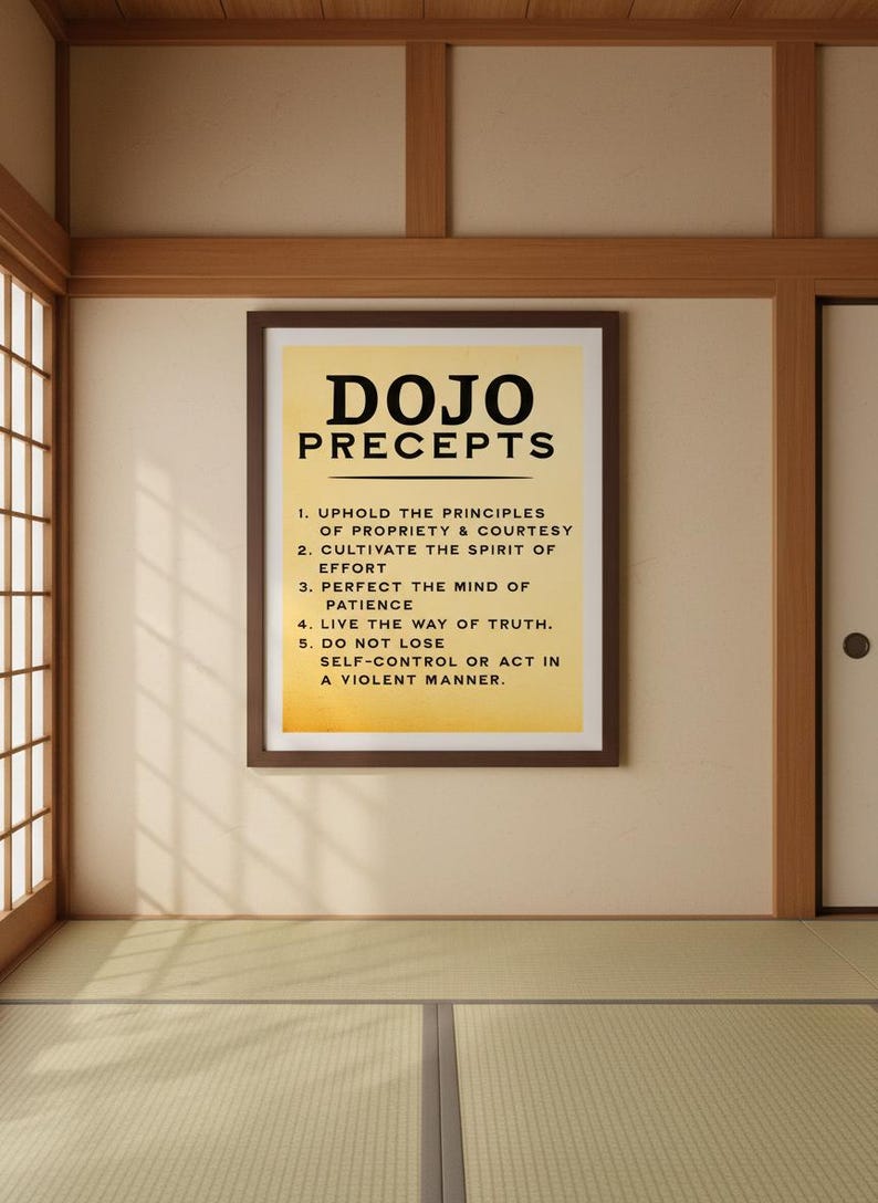 Personalized Dojo Precepts Poster, Custom Martial Arts School Rules ...