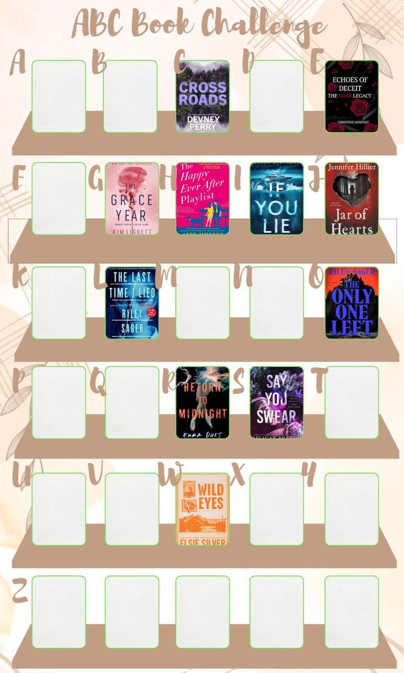 A to Z Reading Challenge | Book Tracker | Instant Download | Booktok ...