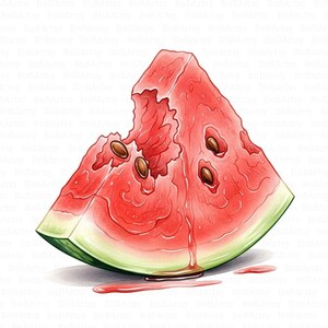 11 Juicy Watermelon Slice Clipart, Watercolor Summer Fruit Illustration ...
