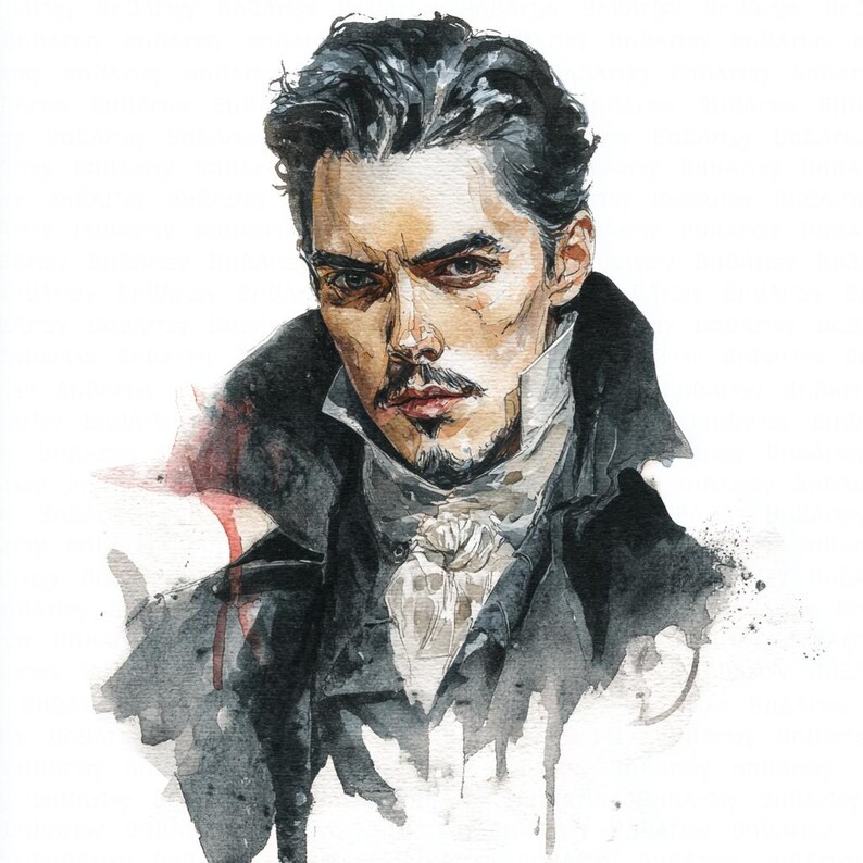 10 Victorian Vampire Clipart, Halloween Vampire, Printable Watercolor ...