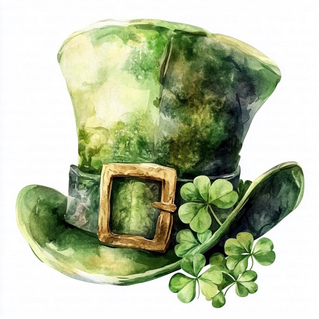 13 Leprechaun Hat Clipart, Irish Hat, Shamrock Hat, Printable ...