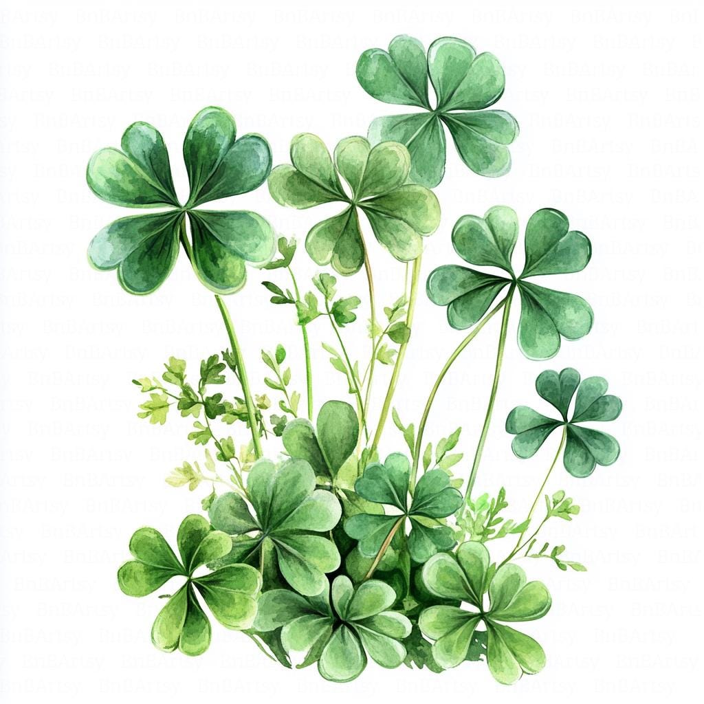 11 Shamrock Clipart, St Patricks Day Clipart, Printable Watercolor ...