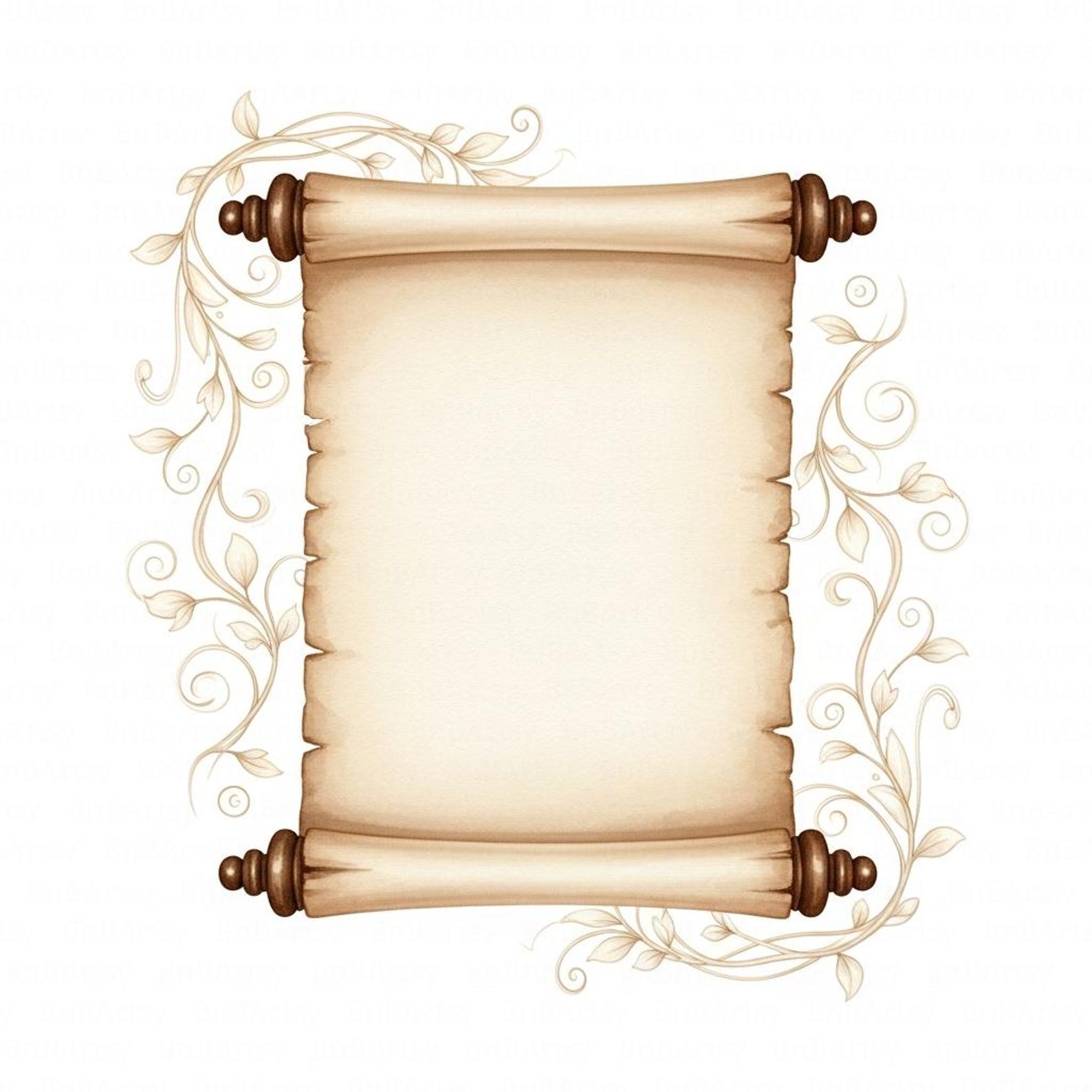 Ancient Scroll Clipart, 11 Printable Watercolor Vintage Paper (digital ...