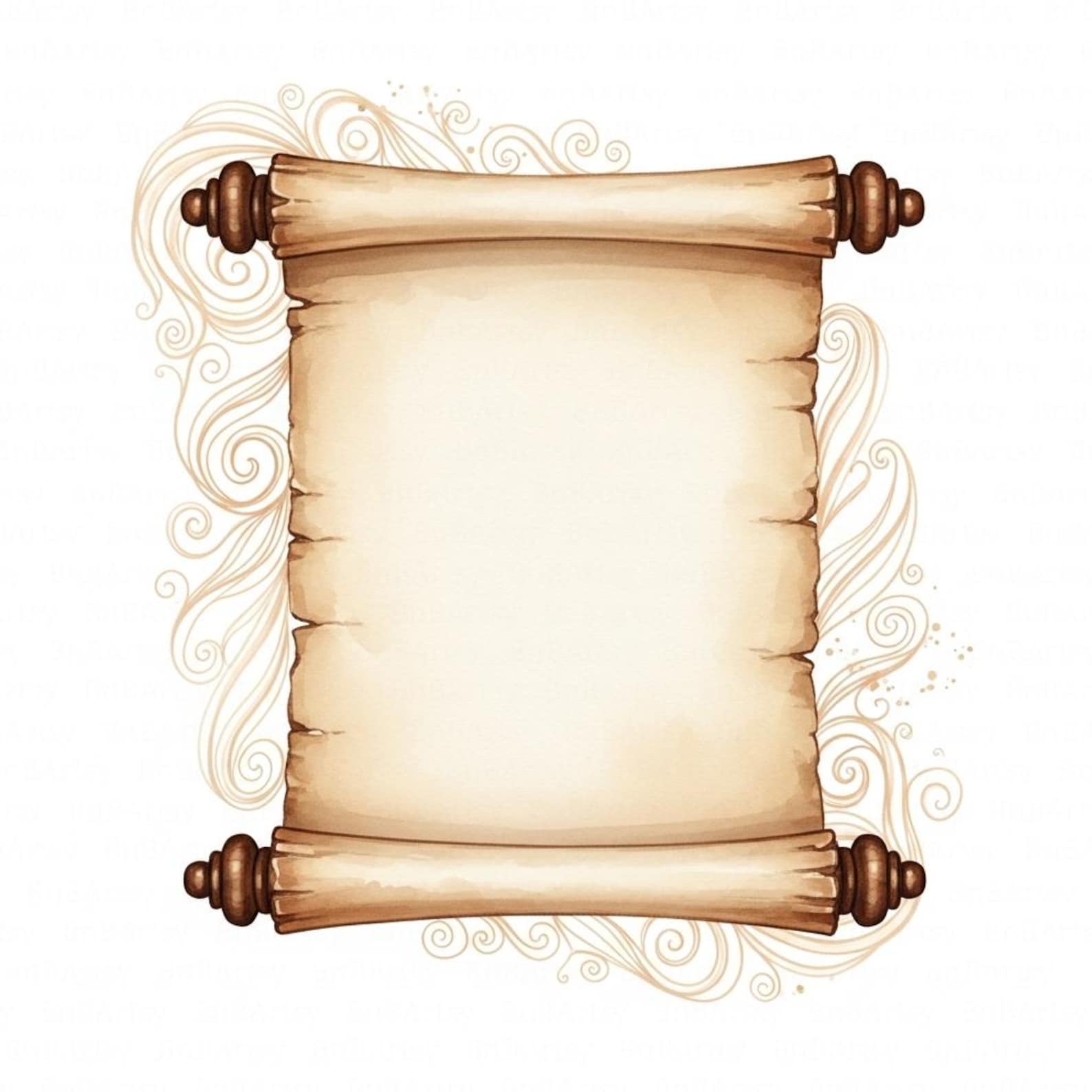 Ancient Scroll Clipart, 11 Printable Watercolor Vintage Paper (digital ...