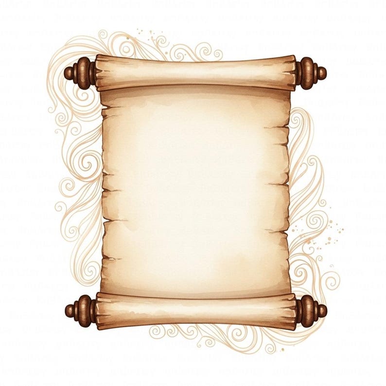 Ancient Scroll Clipart, 11 Printable Watercolor Vintage Paper (digital ...