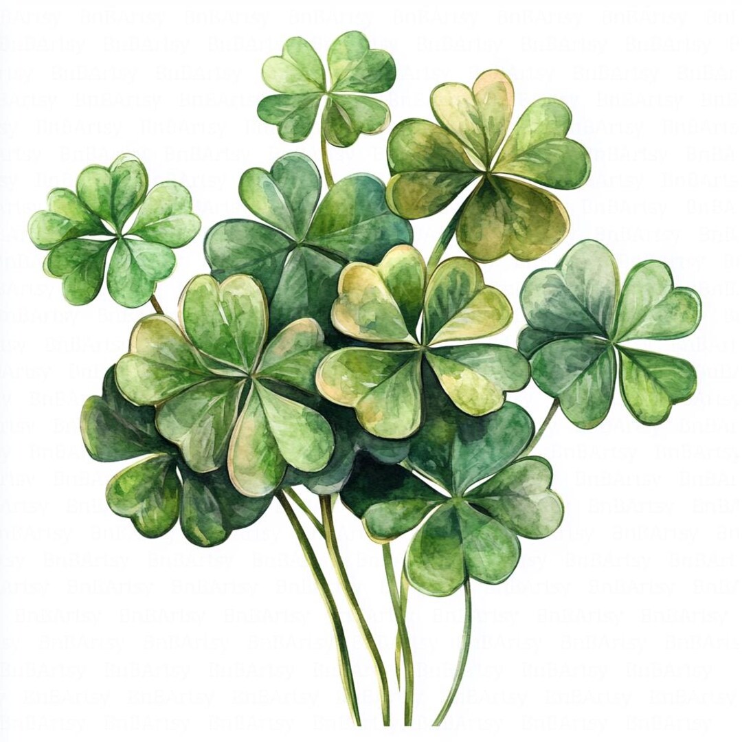 11 Shamrock Clipart, St Patricks Day Clipart, Printable Watercolor ...