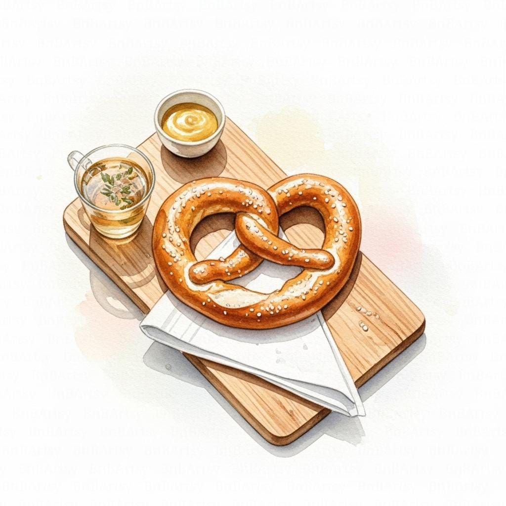 Pretzel Clipart, Watercolor Kitchen Decor Printable (digital Download ...