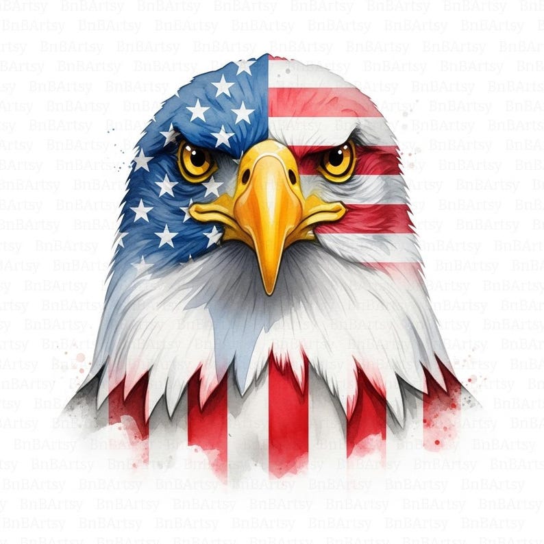 14 Patriotic Eagle & American Flag Clipart | Bald Eagle | Independence ...