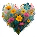 13 Wildflower Heart Clipart, Floral Wreath Clipart, Printable ...