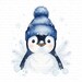 12 Cute Winter Penguin Clipart, Fluffy Penguin, Nursery Wall Art, Baby ...
