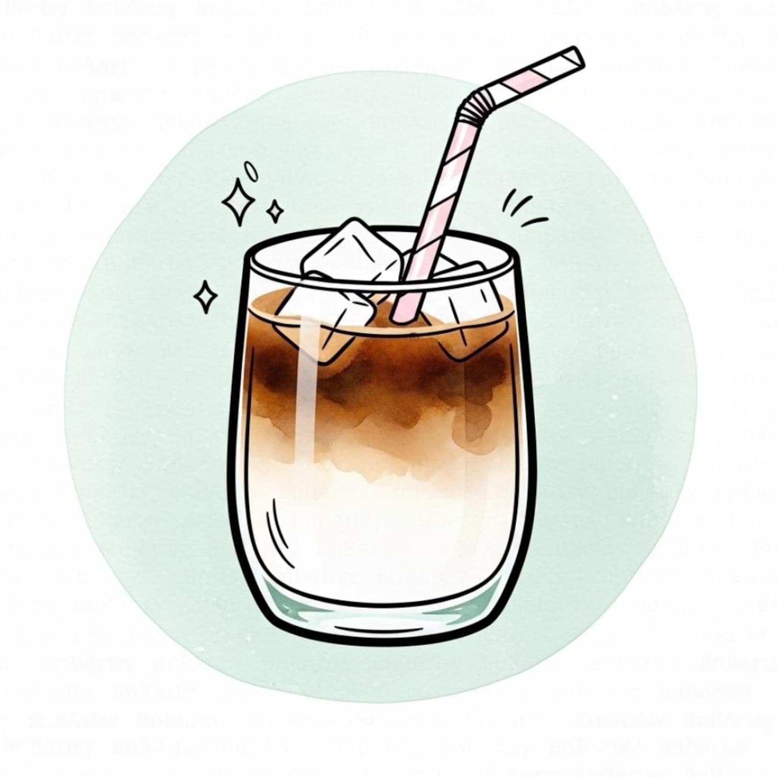 Iced Coffee Clipart, Printable Watercolor Coffee Drink (digital ...