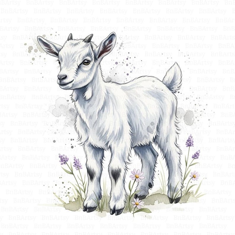 15 Baby Goat Clipart, Cute Goat Clipart, Kid Goat, Farm Animals ...