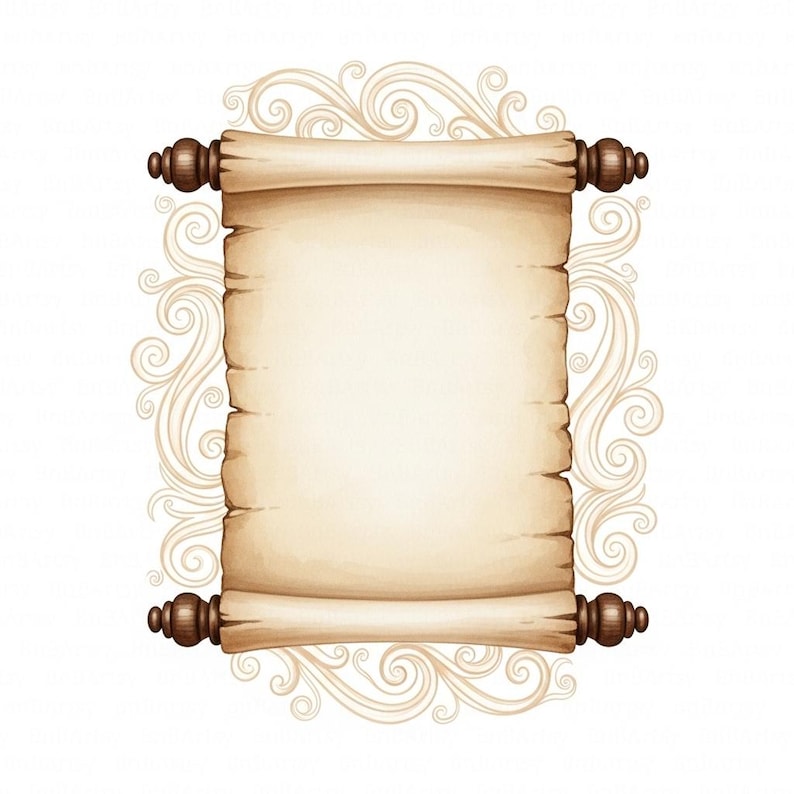 Ancient Scroll Clipart, 11 Printable Watercolor Vintage Paper (digital ...
