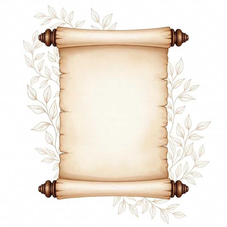 Ancient Scroll Clipart, 11 Printable Watercolor Vintage Paper (digital ...