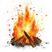 10 Bonfire Clipart, Fireplace, Campfire Clipart, Printable Watercolor ...