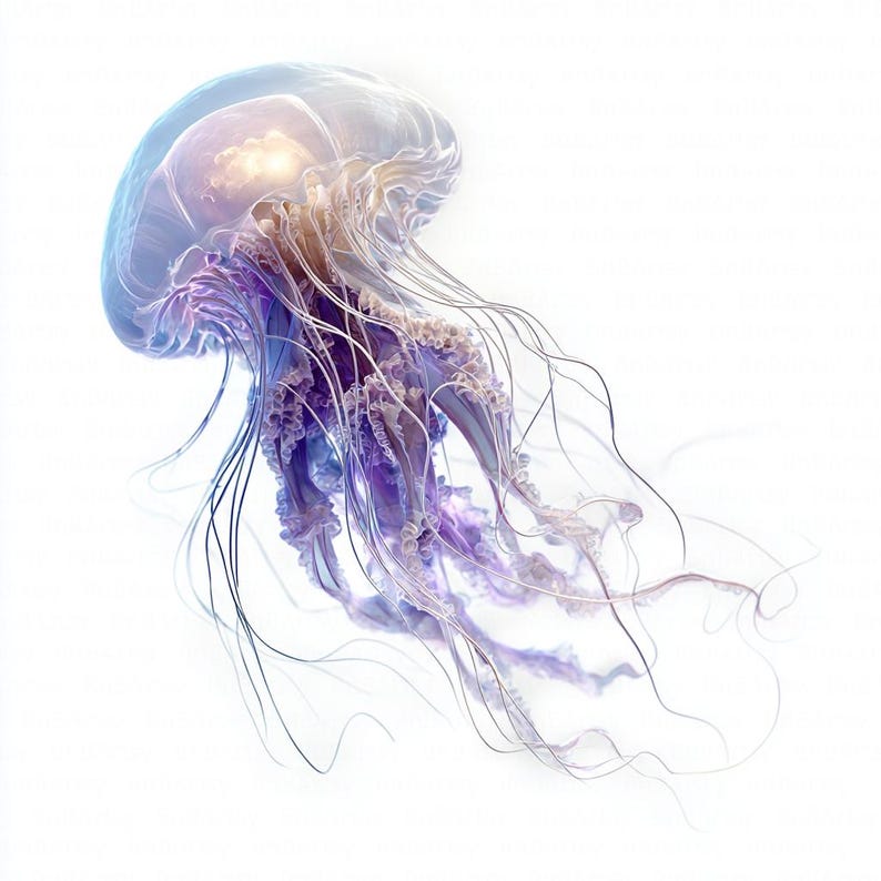 Watercolor Jellyfish Clipart, 12 Printable Dreamy Ocean Sea Life ...
