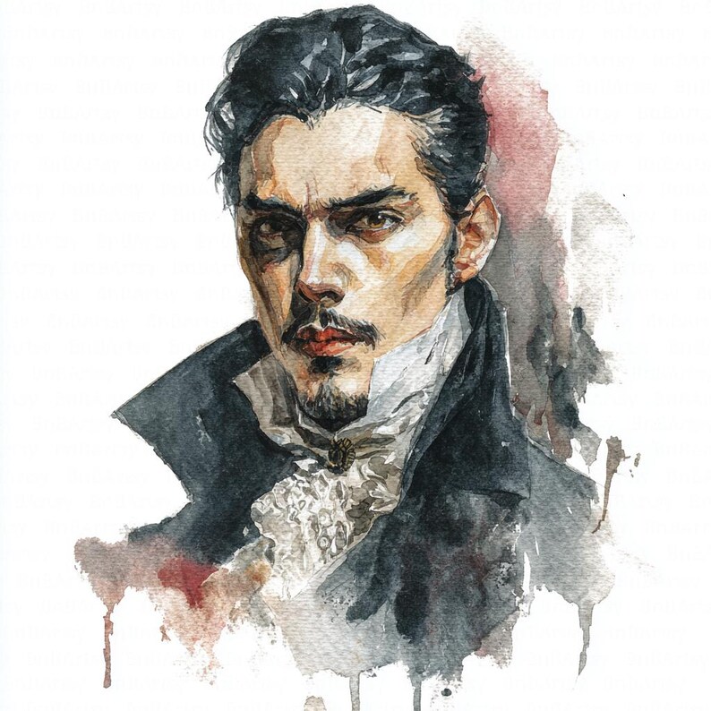 10 Victorian Vampire Clipart, Halloween Vampire, Printable Watercolor ...