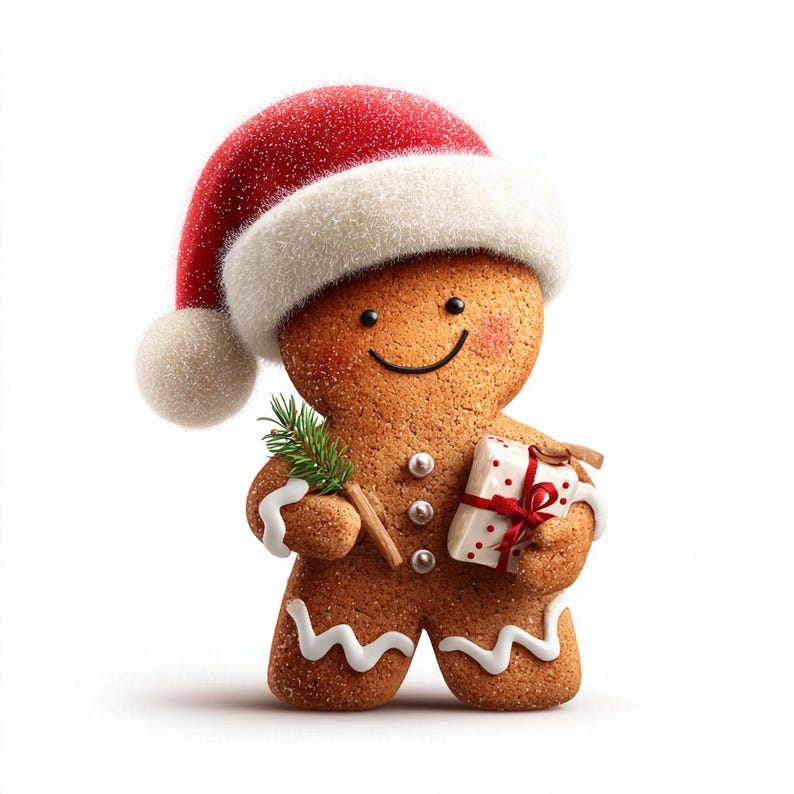 11 Cute Gingerbread Boy Clipart, Christmas Cookie, Printable Watercolor ...