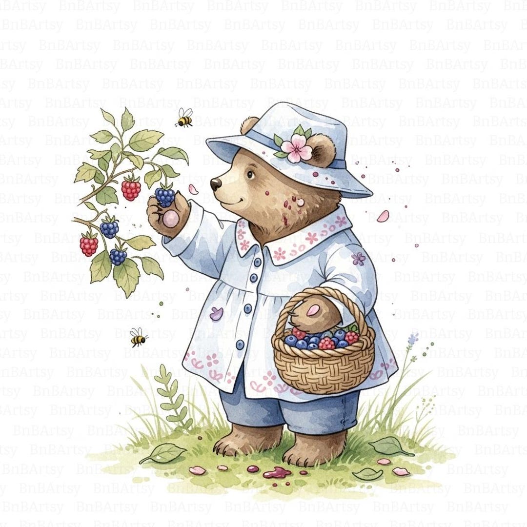 13 Whimsical Bear Clipart, Baking Cookies, Animal Kitchen Art ...