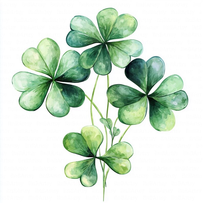 11 Shamrock Clipart, St Patricks Day Clipart, Printable Watercolor ...