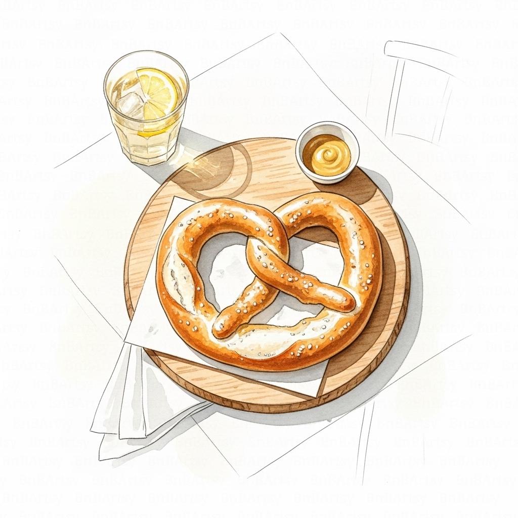Pretzel Clipart, Watercolor Kitchen Decor Printable (digital Download ...