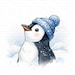 12 Cute Winter Penguin Clipart, Fluffy Penguin, Nursery Wall Art, Baby ...