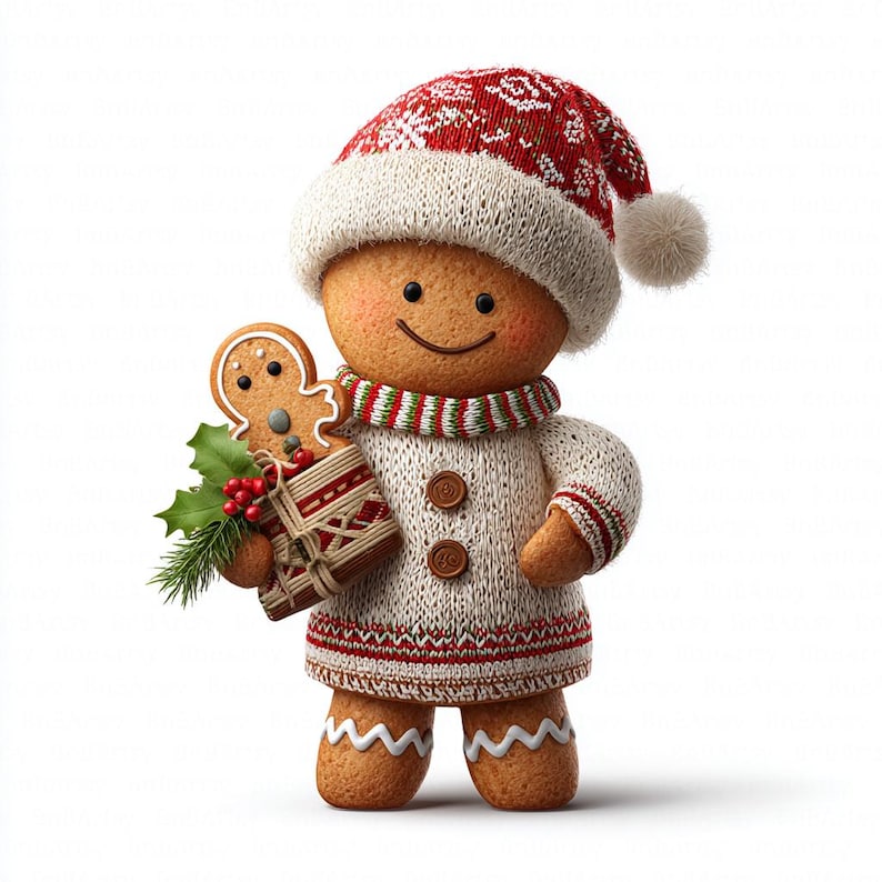 11 Cute Gingerbread Boy Clipart, Christmas Cookie, Printable Watercolor ...