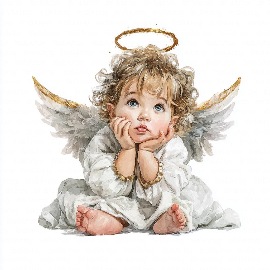 11 Cute Baby Angel Clipart, Religious Christmas Clipart, Printable ...