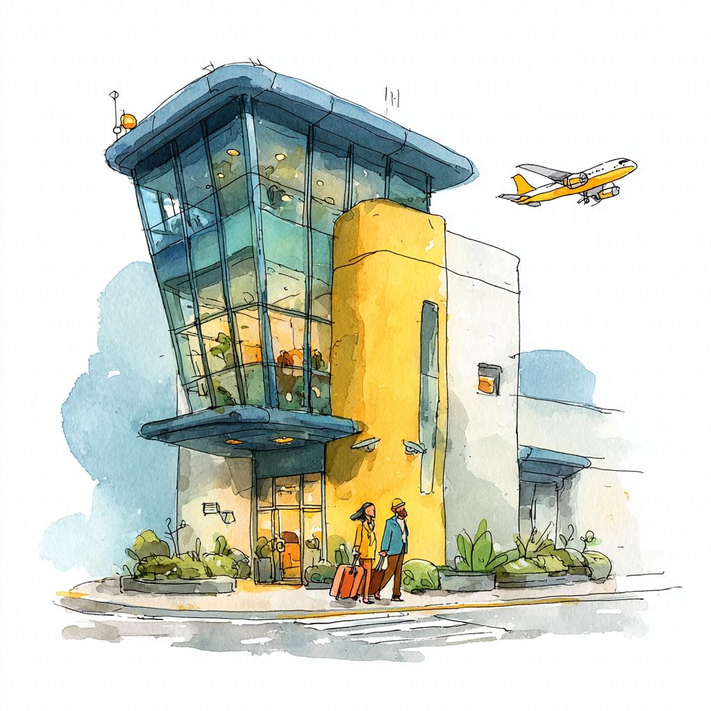 11 Airport Terminal Clipart, Travel Clipart, Printable Watercolor ...
