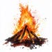 10 Bonfire Clipart, Fireplace, Campfire Clipart, Printable Watercolor ...