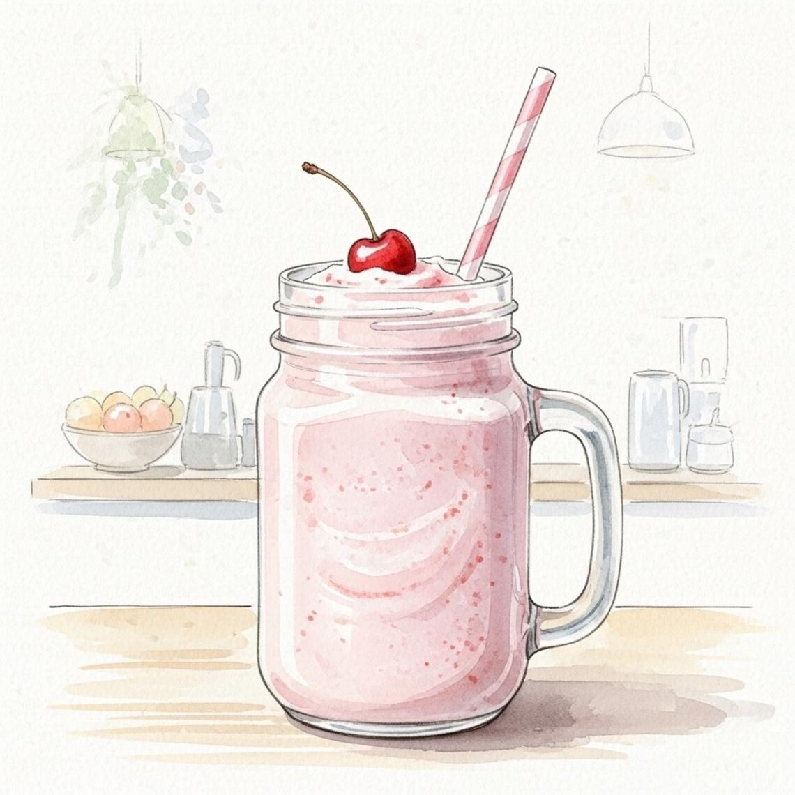 Fruit Smoothie Clipart, Printable Watercolor Healthy Drink (digital ...