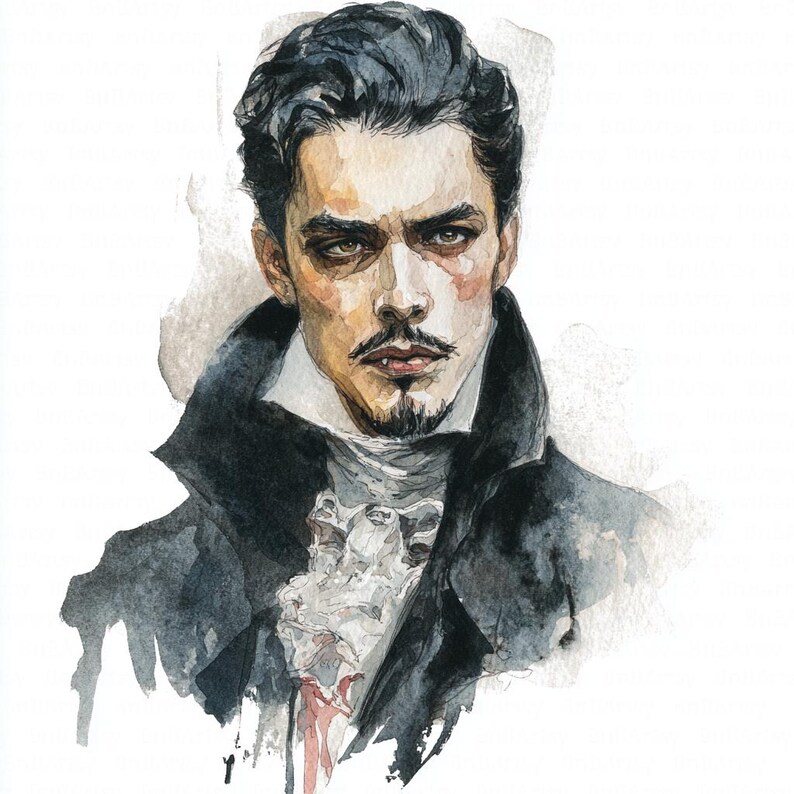 10 Victorian Vampire Clipart, Halloween Vampire, Printable Watercolor ...