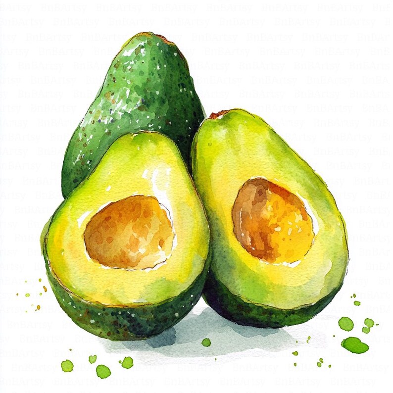 11 Avocado Clipart, Fresh Fruit Clipart, Healthy Food, Printable ...