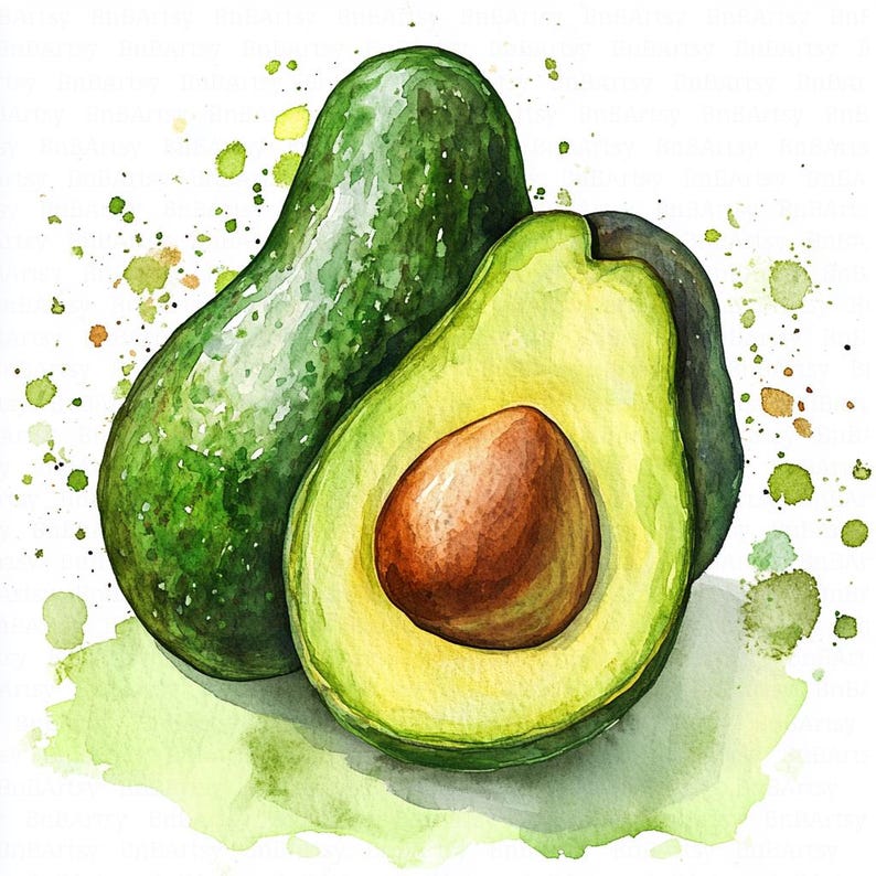 11 Avocado Clipart, Fresh Fruit Clipart, Healthy Food, Printable ...