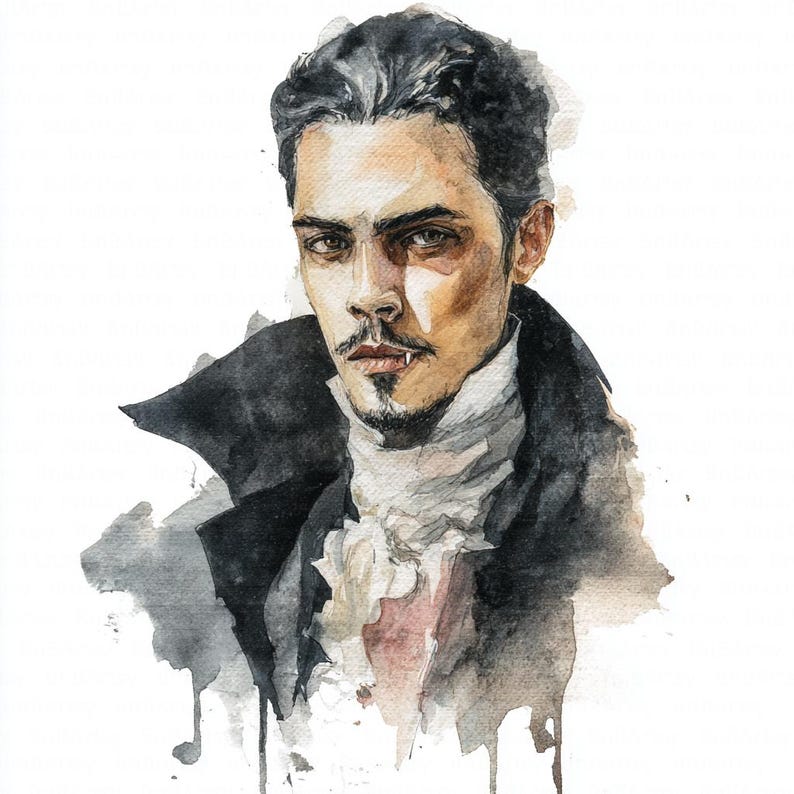 10 Victorian Vampire Clipart, Halloween Vampire, Printable Watercolor ...