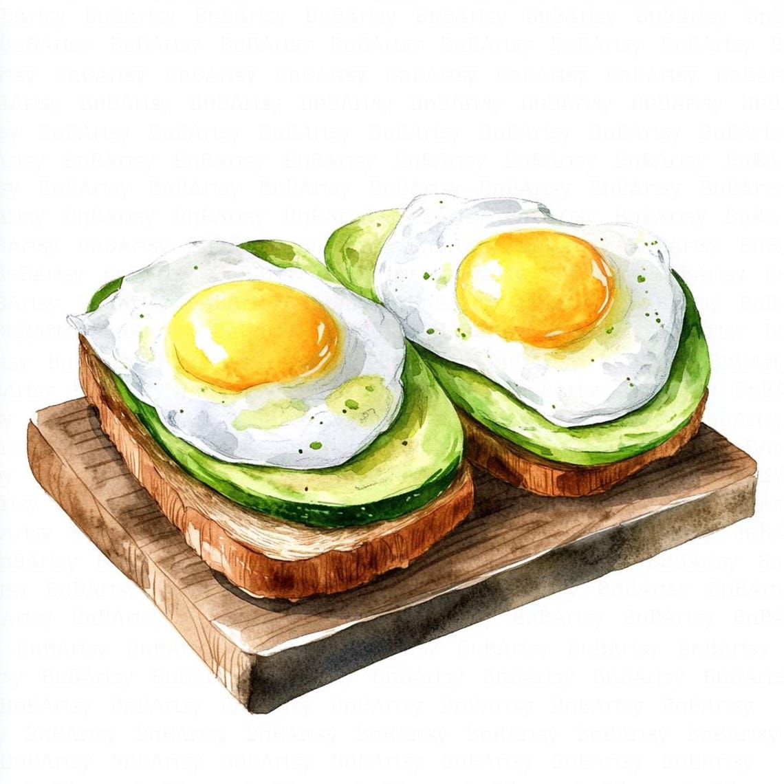 10 Avocado Toast With Eggs Clipart, Healthy Breakfast Clipart ...