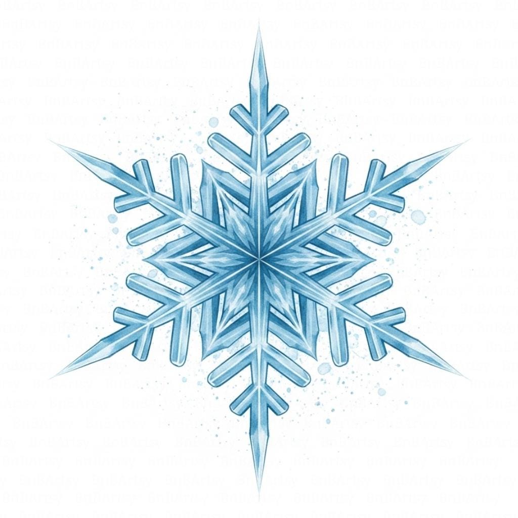 11 Christmas Snowflake Clipart, Winter Frozen Snowflake, Printable ...