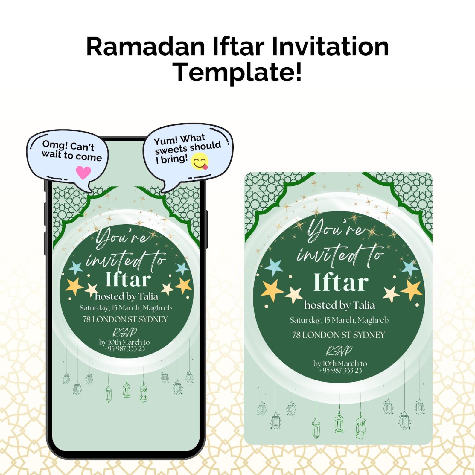 Editable Ramadan Iftar Invitation | Animated Digital Video E-vite ...