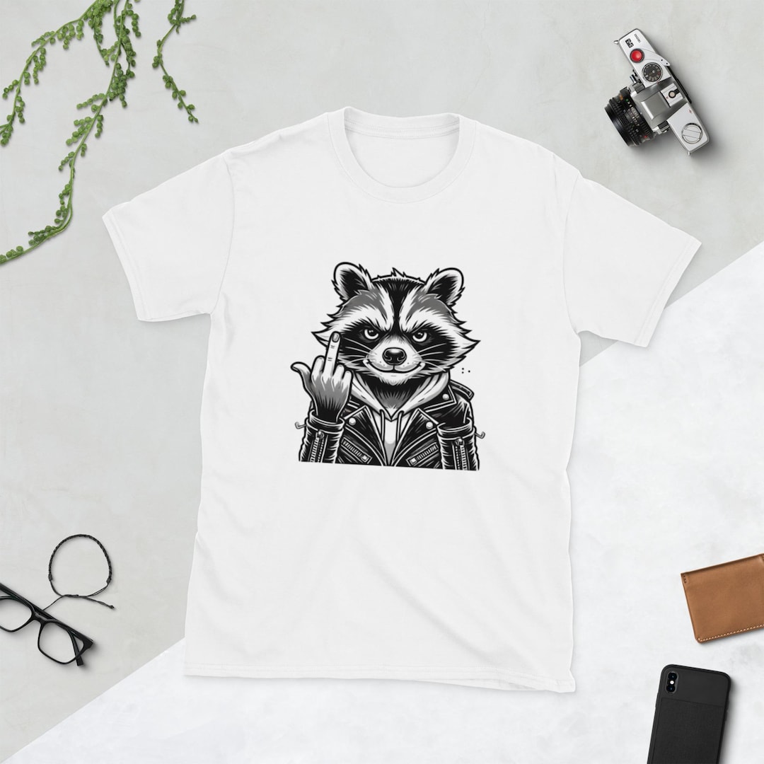 Angry Raccoon Middle Finger Unisex T-shirt - Etsy