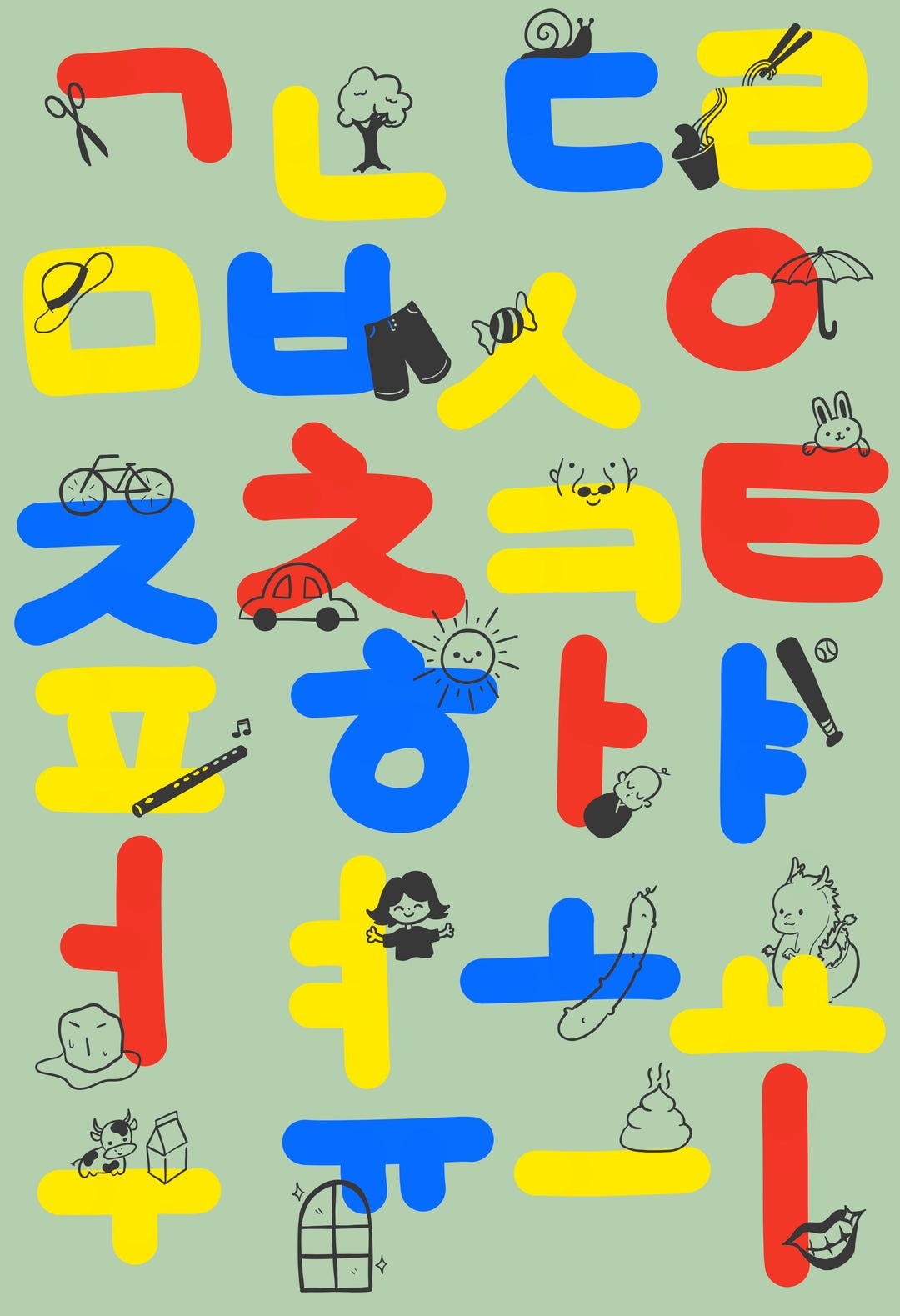 English and Korean Alphabet Language Poster Bundle | Educational ...