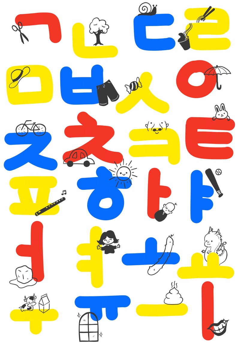 Korean Language Hangul Poster | Educational | Colorful | for Babies ...