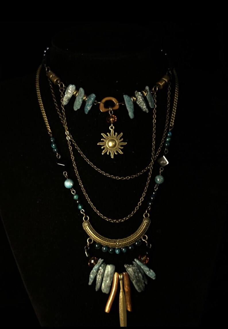 Bohemian Tribal Vintage Necklace - Adjustable Alloy & Stone Jewelry ...
