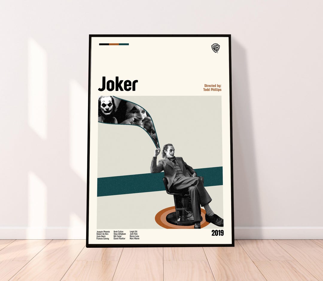 Joker Poster - Joaquin Phoenix - Mid Century Modern - Movie Art Print ...