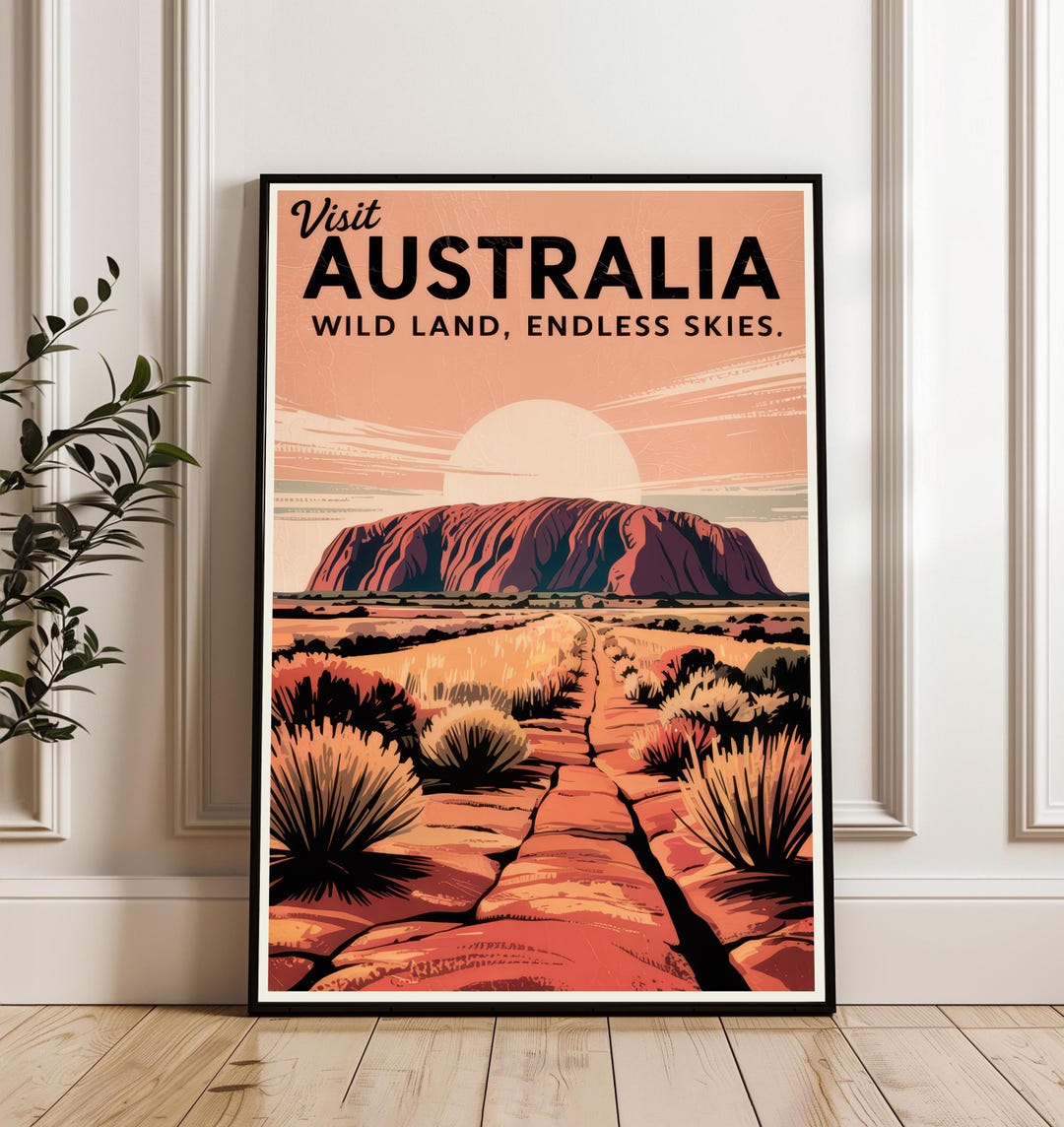 Australia Poster, Wild Land - Endless Skies, Australia Travel Poster ...
