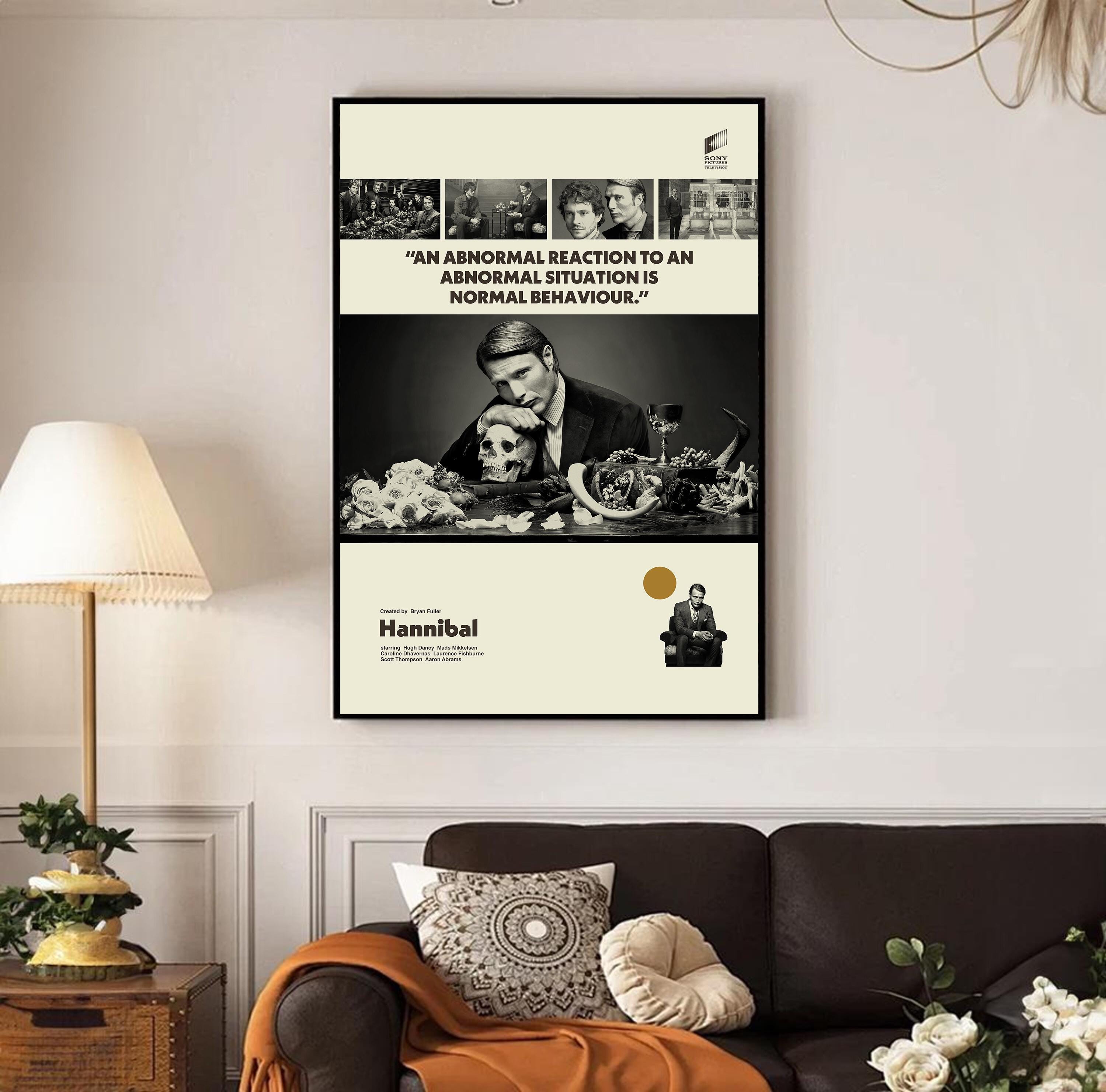 Hannibal Poster, Mads Mikkelsen Poster - Mid Century Modern - Movie Art ...